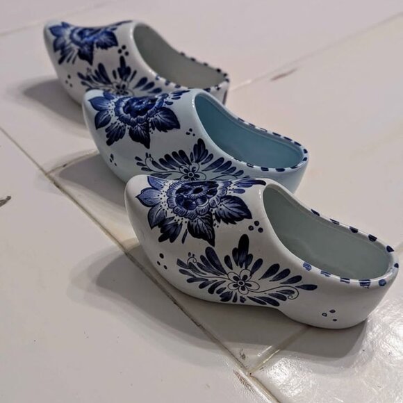 royal delft | Accents | Vtg Lot Of 3 Handpainted Delft Blue Ceramic ...